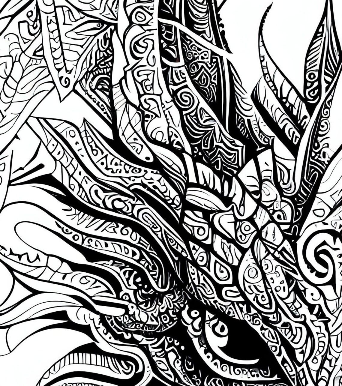 10 Pack Stress Relief Coloring Pages Dragon Digital Print - Etsy