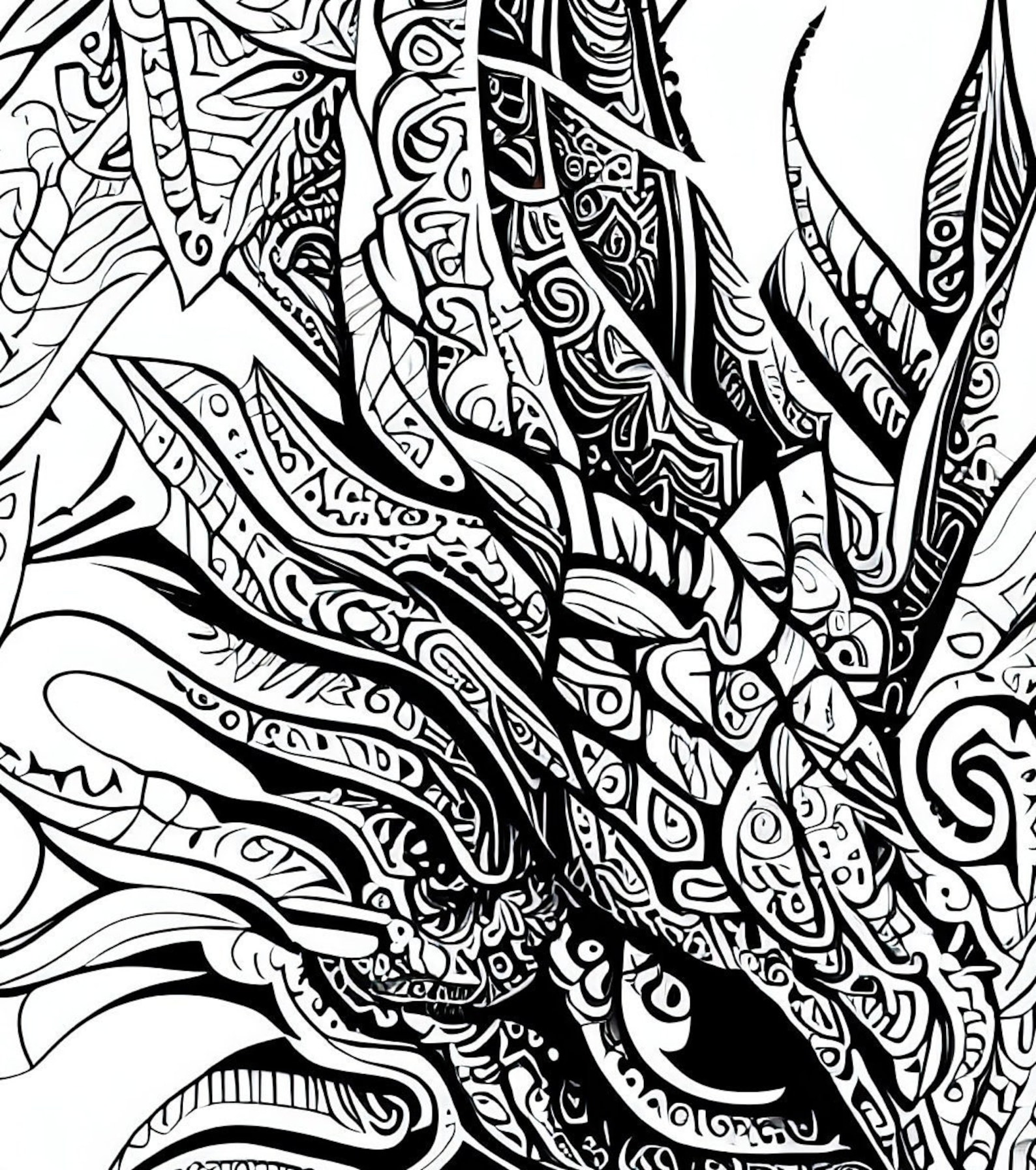 10 Pack Stress Relief Coloring Pages, Dragon Digital Print, Detailed ...
