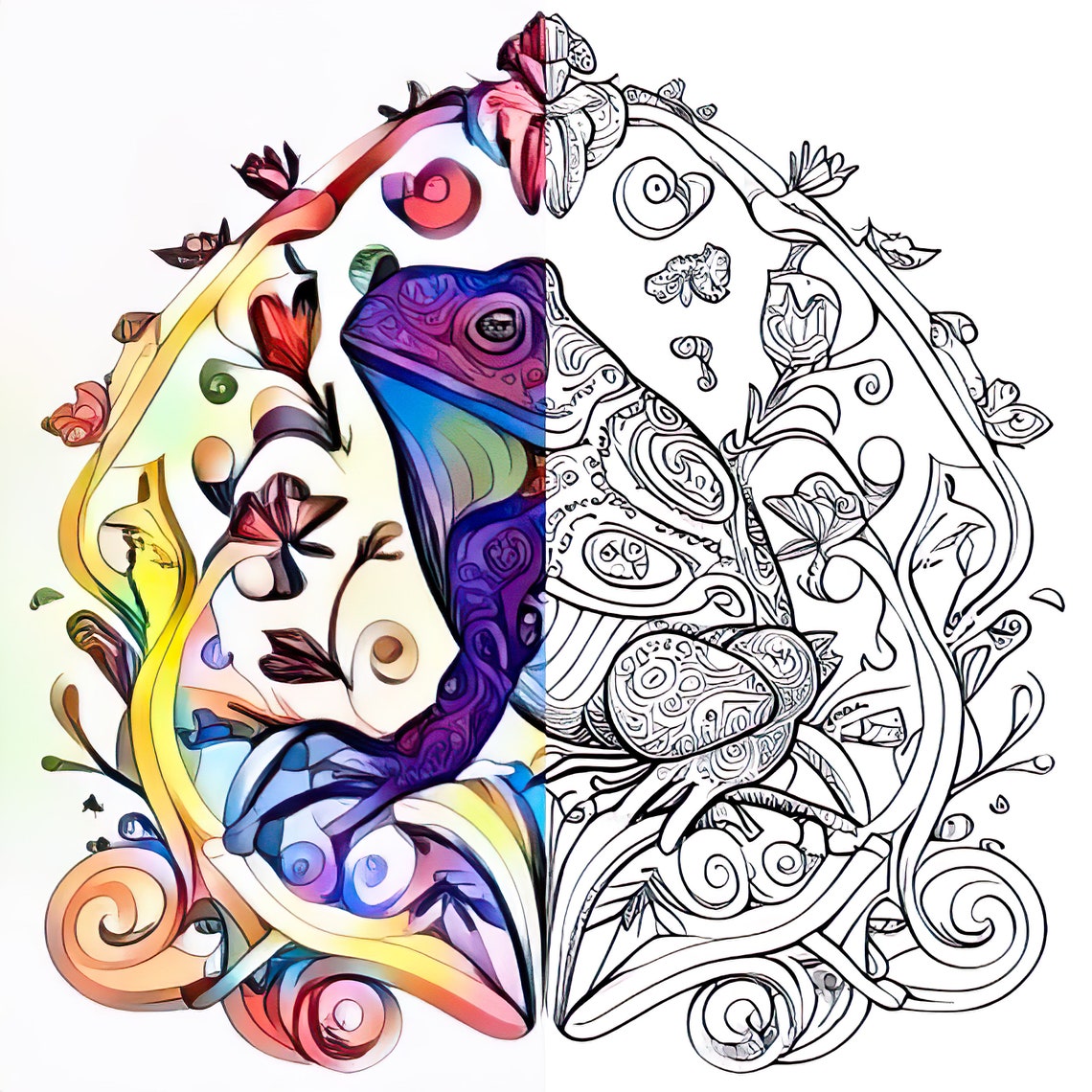 12 Pack Stress Relief Coloring Page, Frogs Digital Print, Filigree ...
