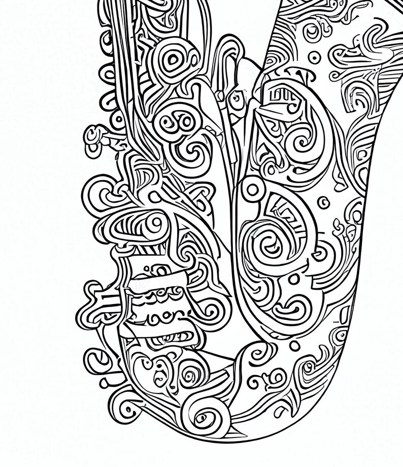 12 Pack Stress Relief Coloring Pages, Saxophone Digital Print, Filigree ...