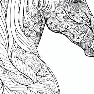12 Pack Stress Relief Coloring Pages, Horse Digital Print, Detailed ...