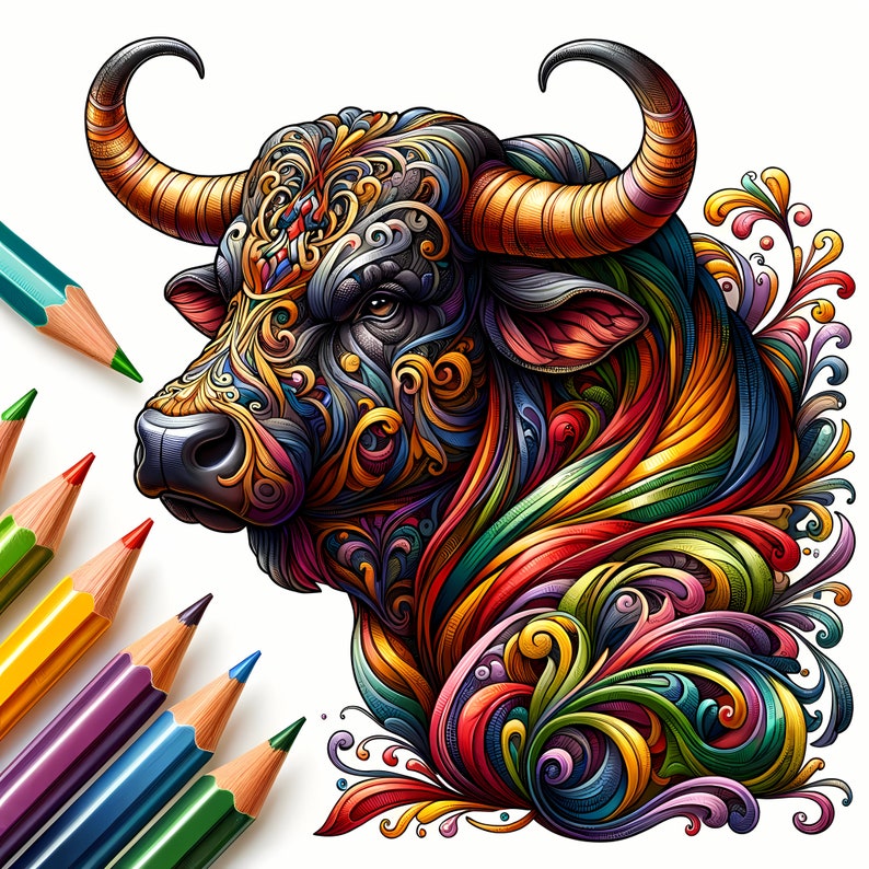 12 Pack Stress Relief Coloring Pages, Longhorn Digital Print, Filigree ...