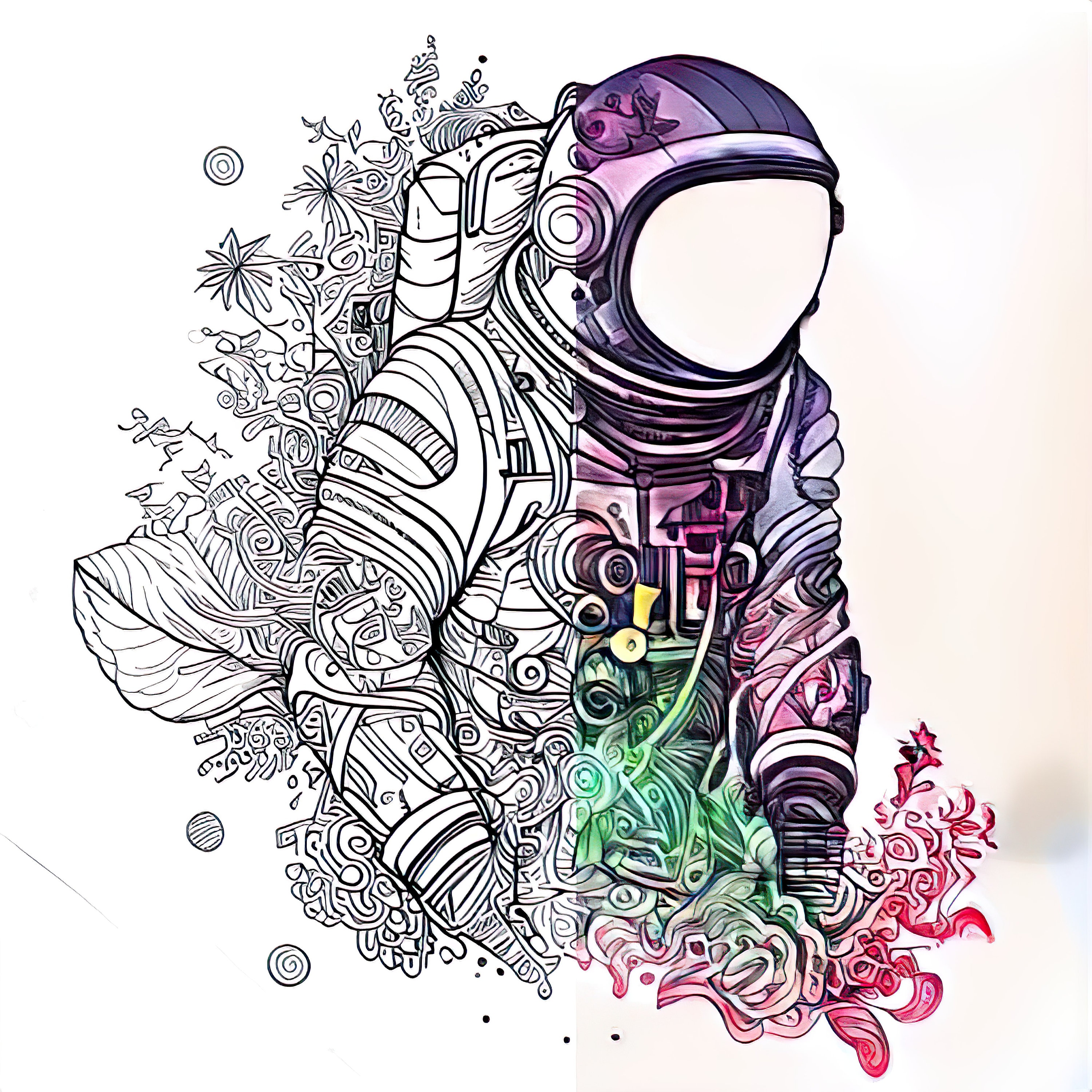 12 Pack Stress Relief Coloring Page, Astronaut Digital Print, Filigree ...