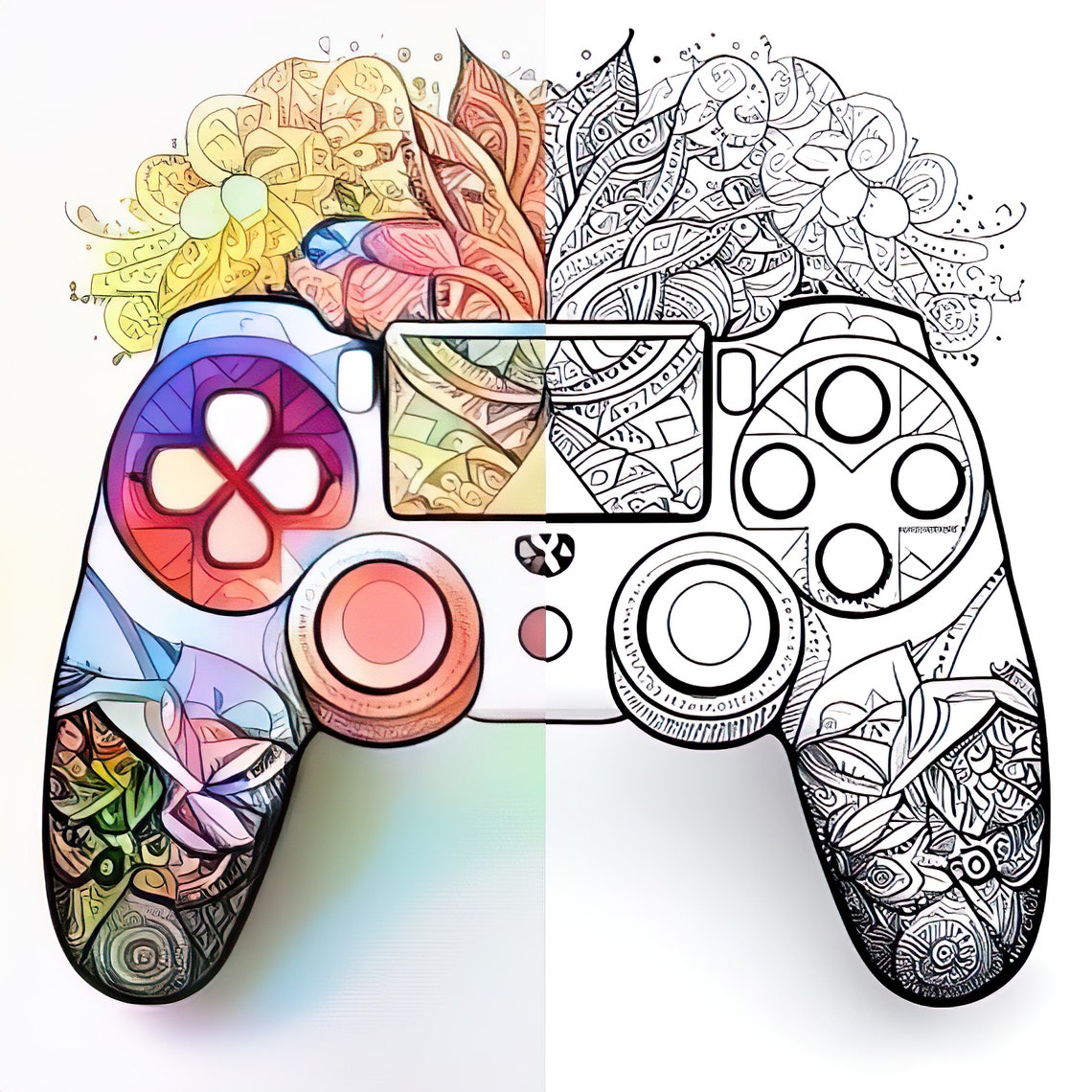 12 Pack Stress Relief Coloring Pages, Gaming Controller Digital Print ...