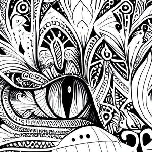 6 Pack Stress Relief Coloring Pages, Kitten Digital Print, Detailed ...