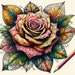 12 Pack Stress Relief Coloring Page, Roses Digital Print, Filigree ...