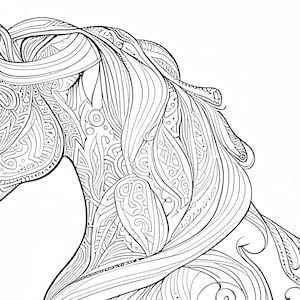 12 Pack Stress Relief Coloring Pages, Horse Digital Print, Detailed ...
