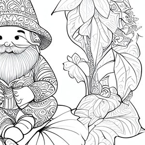 6 Pack Stress Relief Coloring Pages, Garden Gnome Digital Print ...