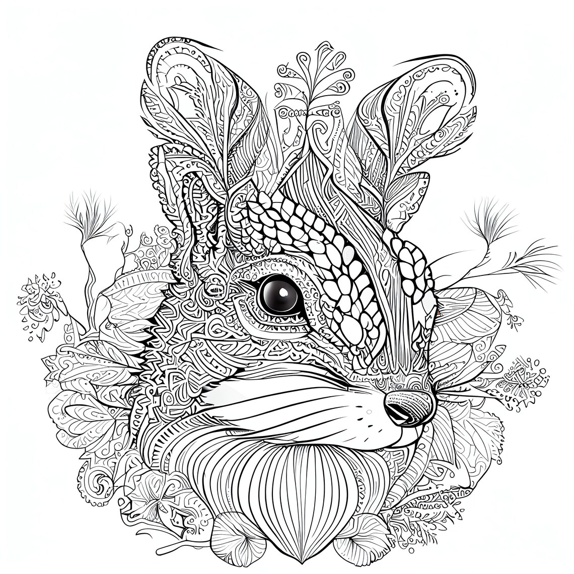 12 Pack Stress Relief Coloring Pages, Squirrel Digital Print, Garden ...