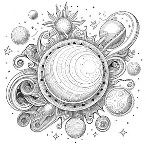12 Pack Stress Relief Coloring Pages, Solar System Digital Print ...