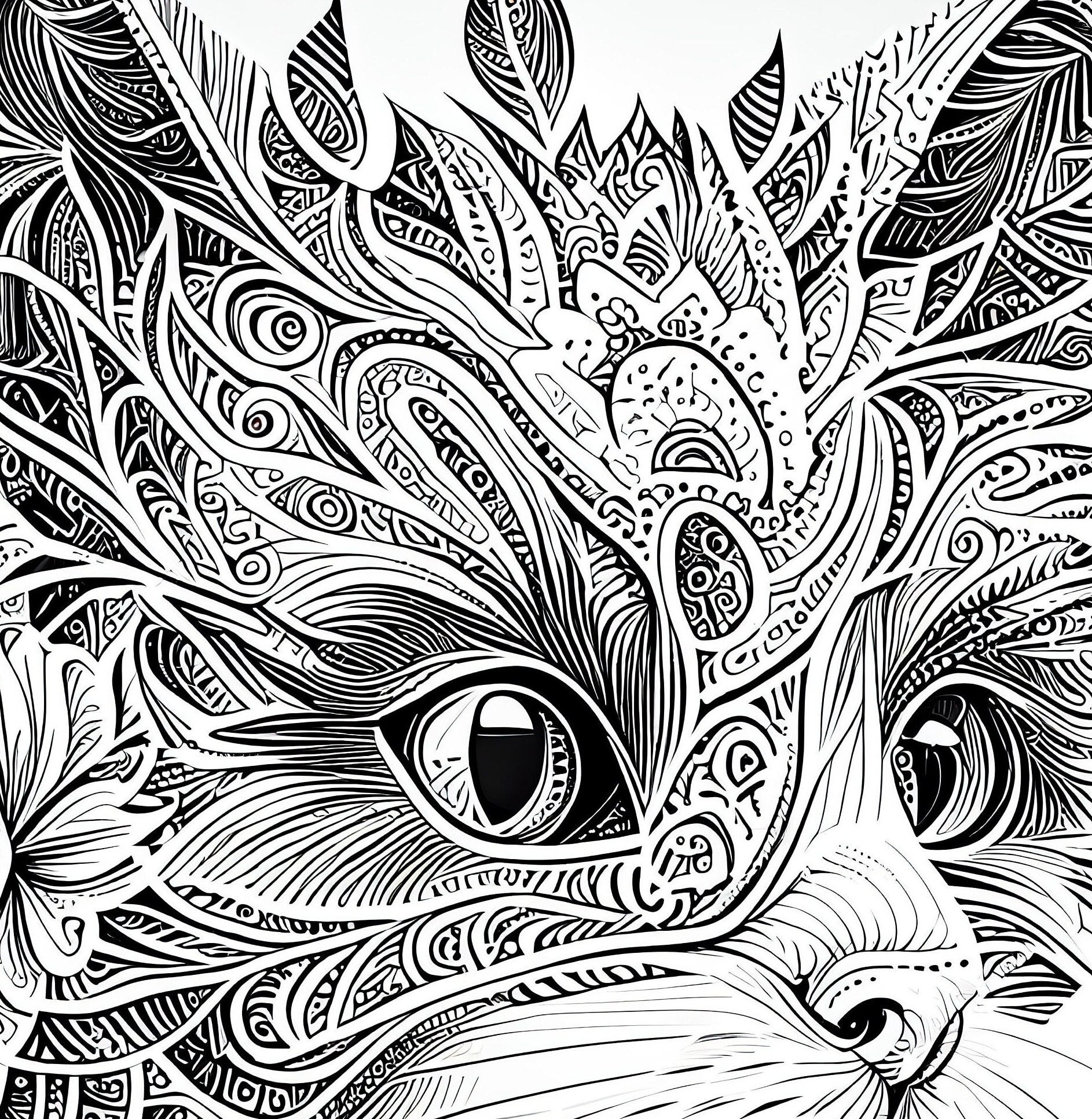 6 Pack Stress Relief Coloring Pages Kitten Digital Print - Etsy