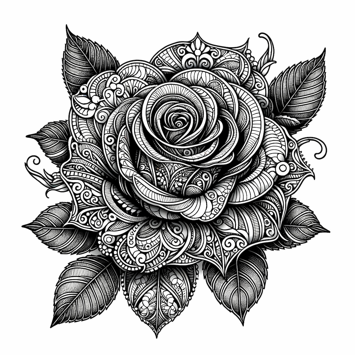 12 Pack Stress Relief Coloring Page, Roses Digital Print, Filigree ...