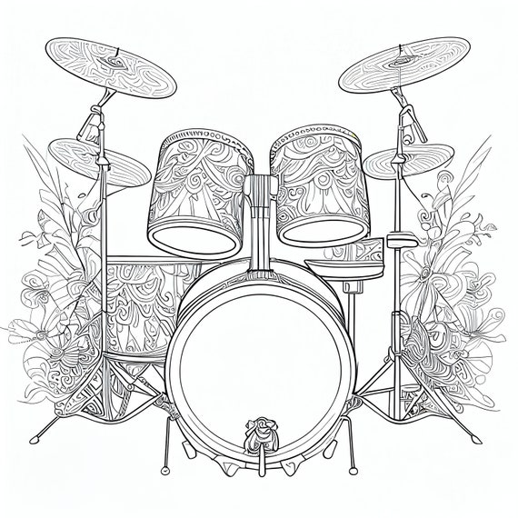 Drum Coloring Page