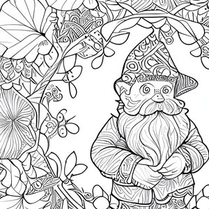 6 Pack Stress Relief Coloring Pages, Garden Gnome Digital Print ...