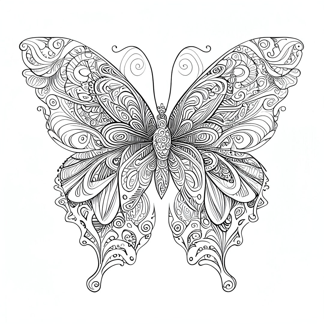 12 Pack Stress Relief Coloring Page, Caterpillar to Butterfly Digital ...