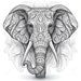 12 Pack Stress Relief Coloring Page, Elephant Digital Print, Filigree ...