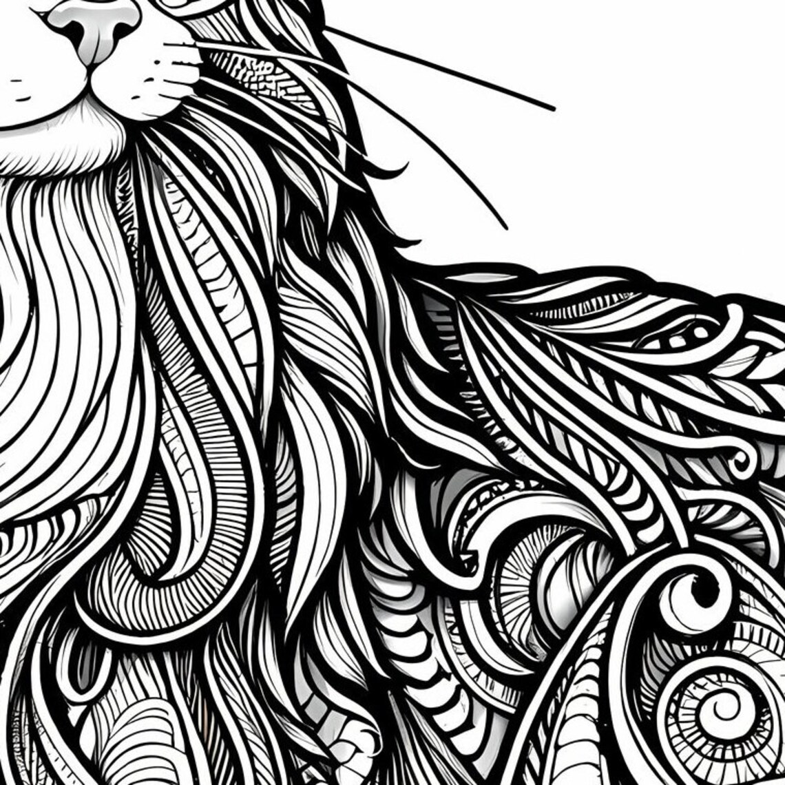 12 Pack Stress Relief Coloring Pages, Kitten Digital Print, Detailed ...