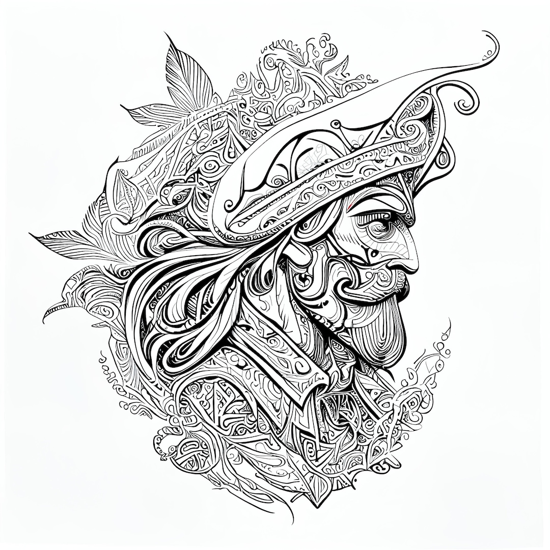 12 Pack Stress Relief Coloring Page, Davy Jones Digital Print, Filigree ...