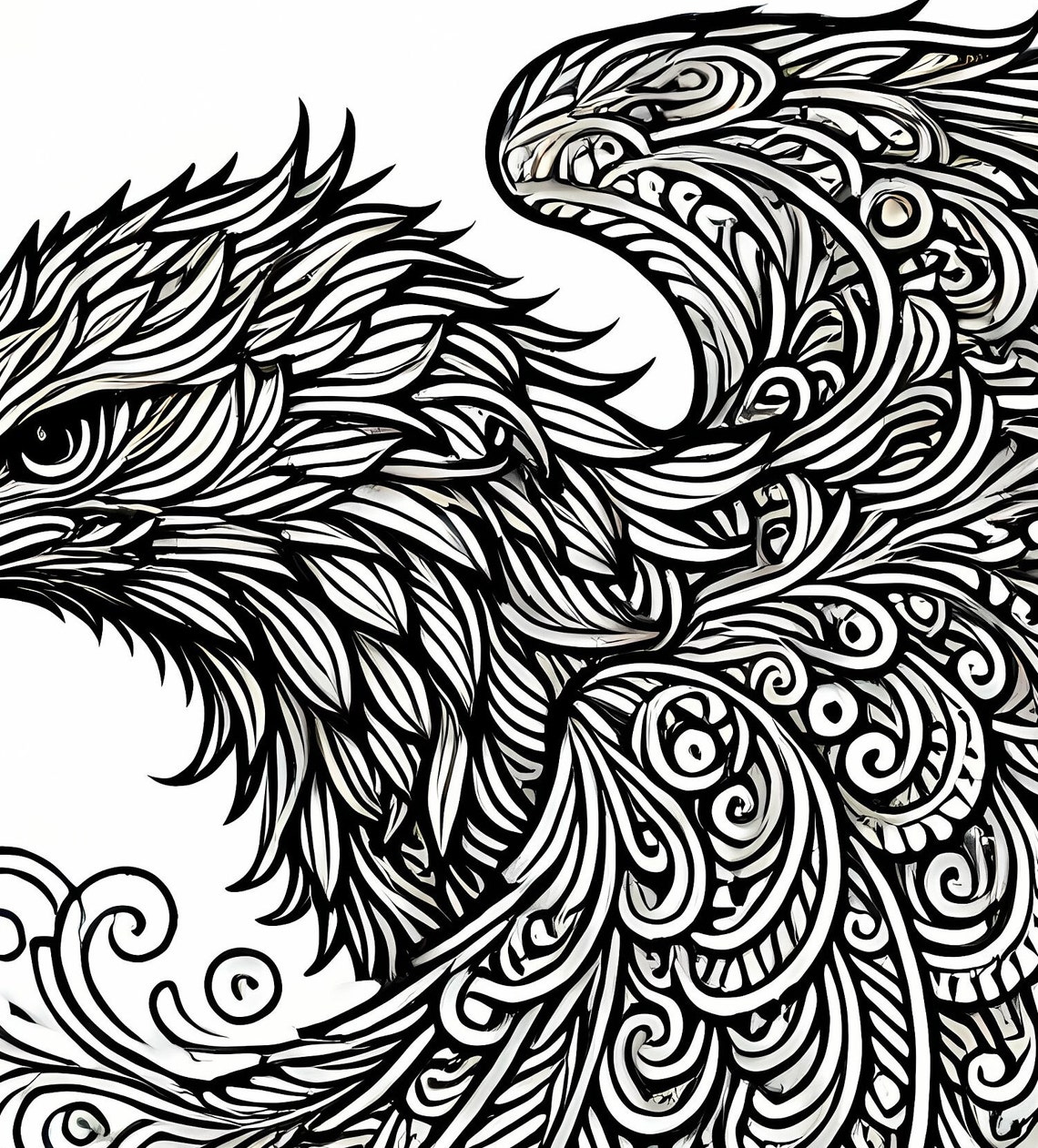 12 Pack Stress Relief Coloring Pages, Hawk Digital Print, Filigree ...