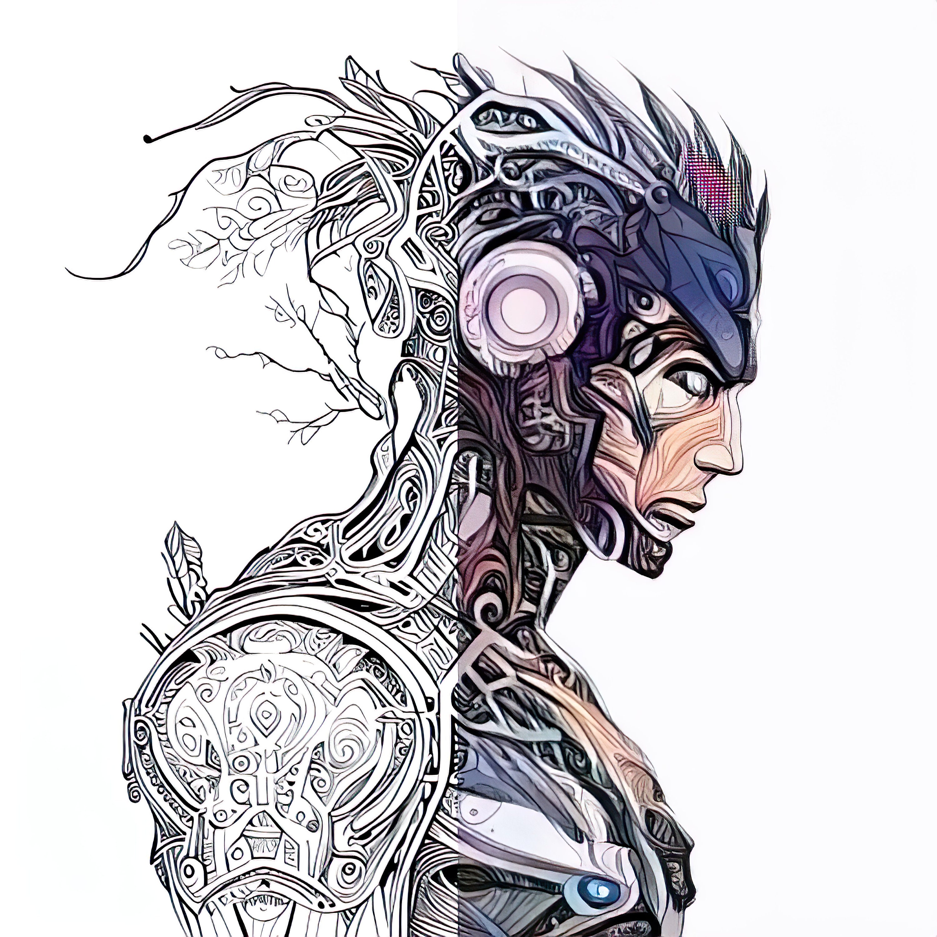 12 Pack Stress Relief Coloring Page, Cyborg Digital Print, Filigree ...