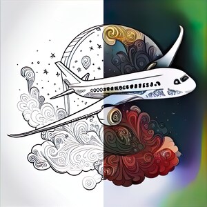 12 Pack Stress Relief Coloring Pages, Airplanes Digital Print, Filigree ...