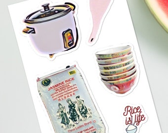 Rice Sticker // Vinyl Sticker // Rice Lover // Rice is Life - Etsy