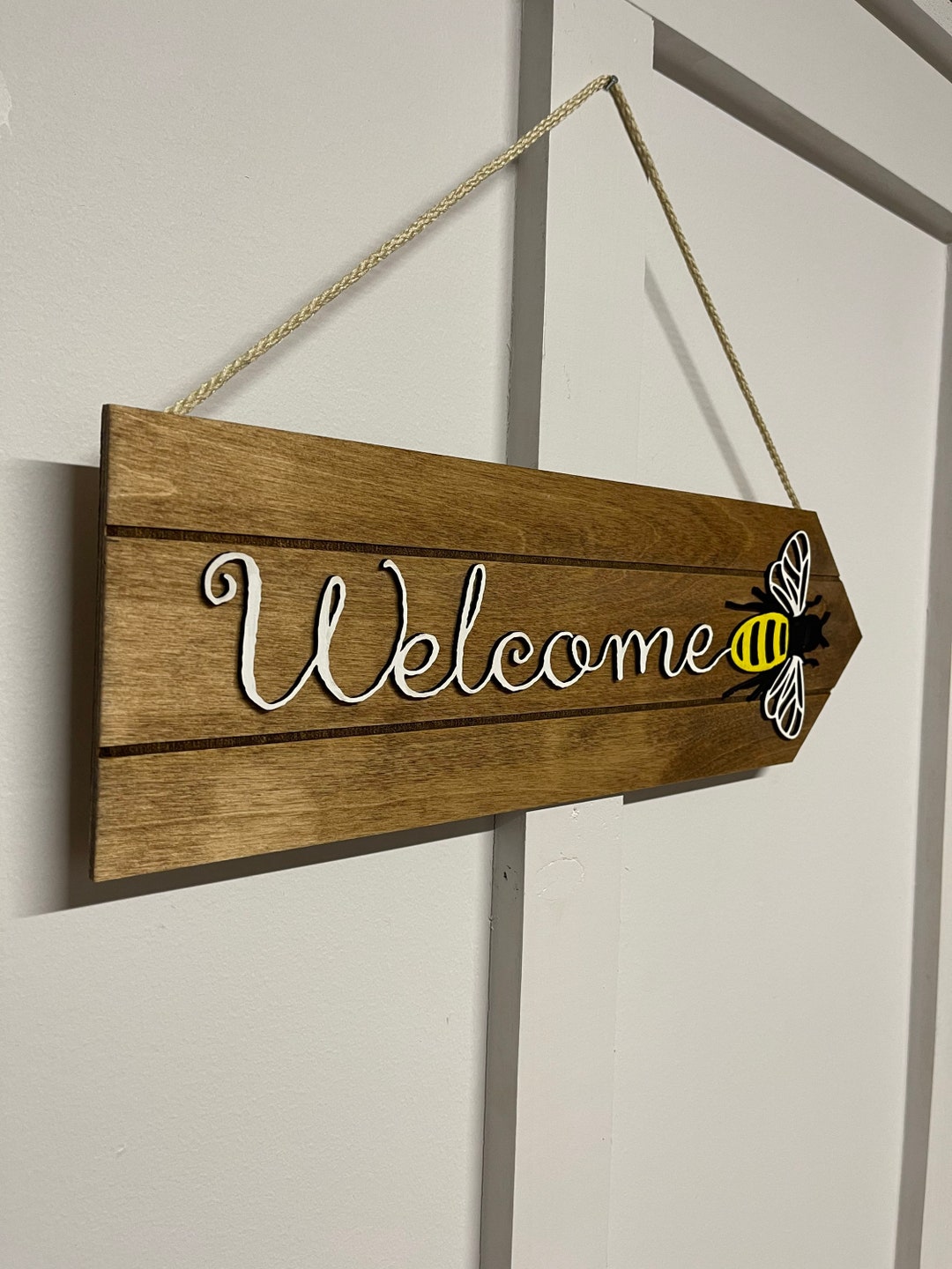 Bumblebee Welcome Sign Spring Vibes Welcome Sign for Door or Wall - Etsy