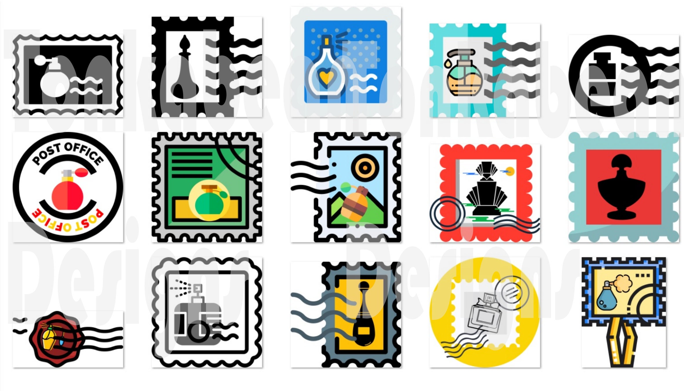 15 Stamps X Perfume Bottle Clipart (SVG / PNG) - Etsy