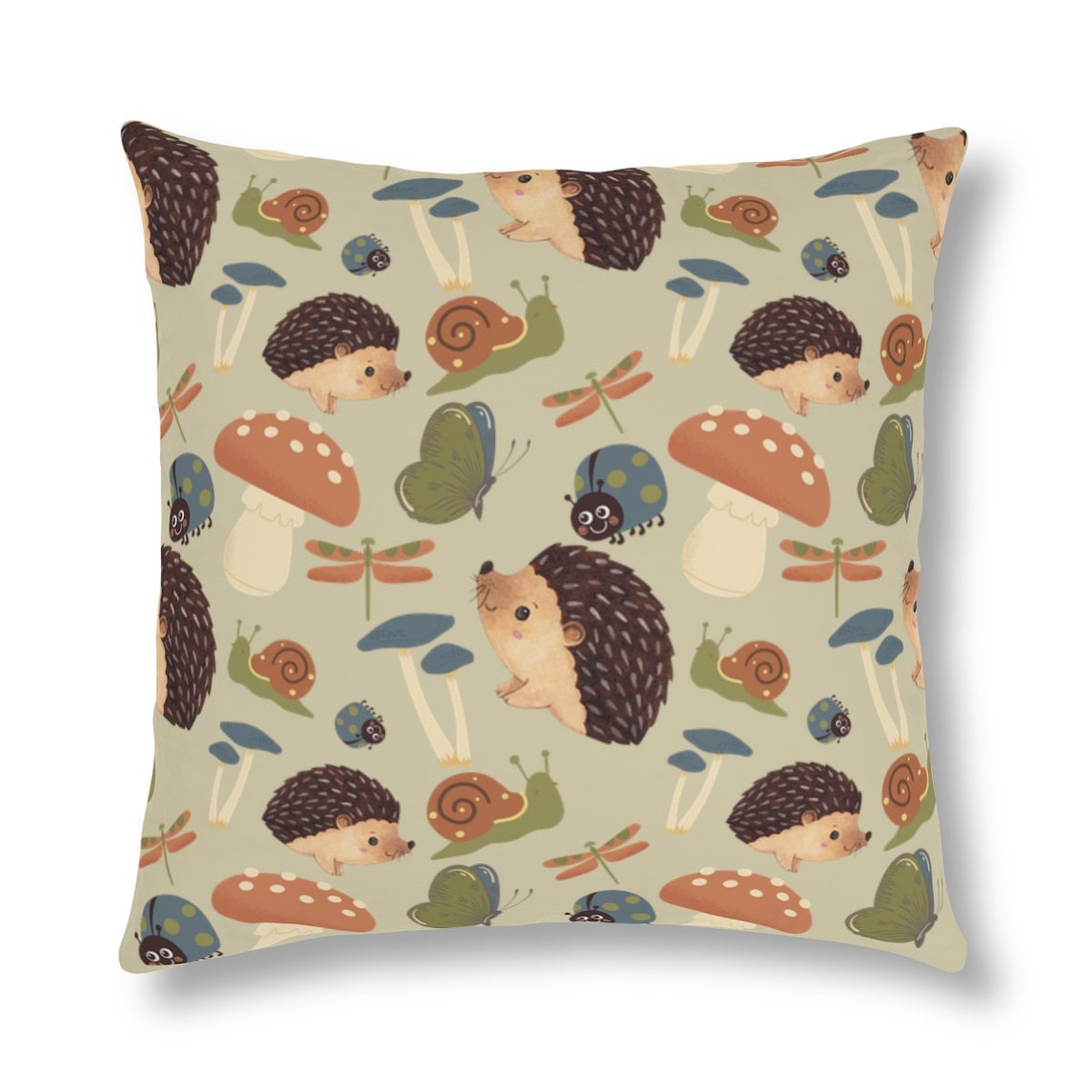 Cottagecore Hedgehog Throw Pillow, Outdoor Pillow, Cottagecore Decor ...