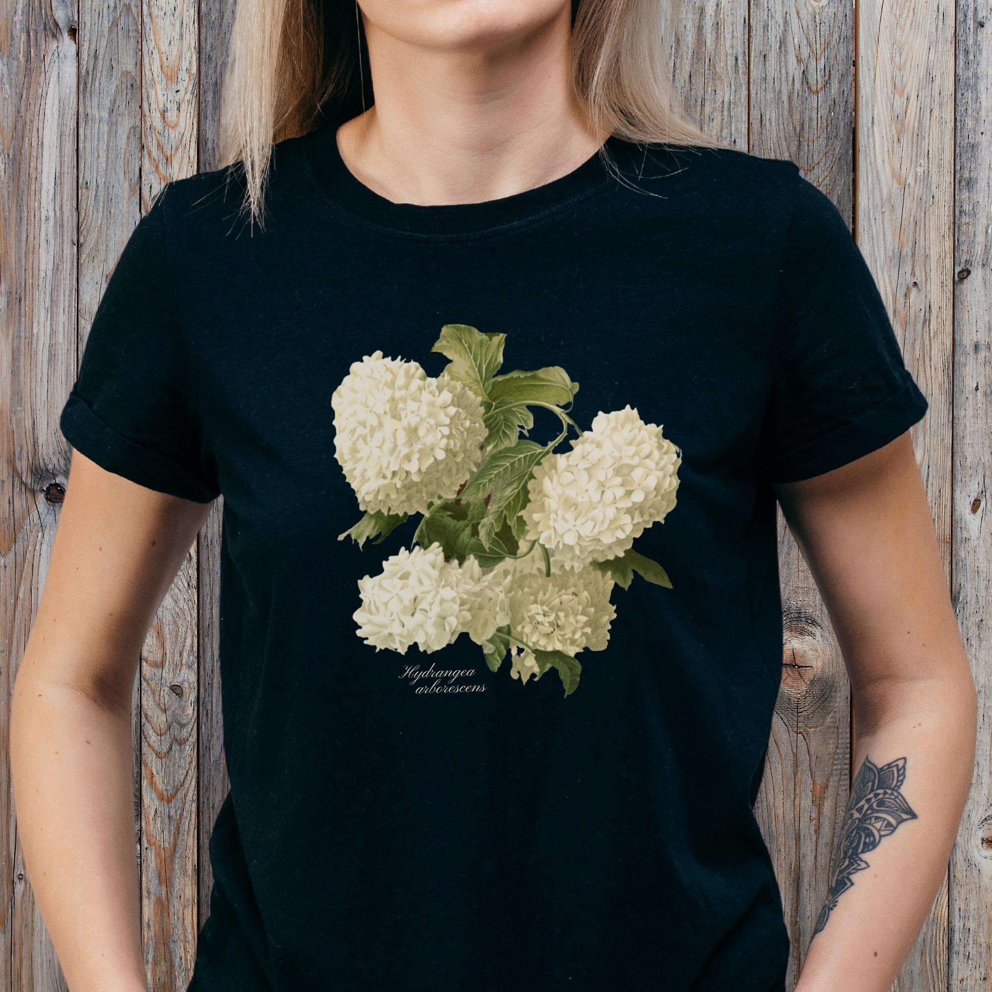 Vintage White Hydrangea Shirt, Vintage Botanical Flower Shirt for ...