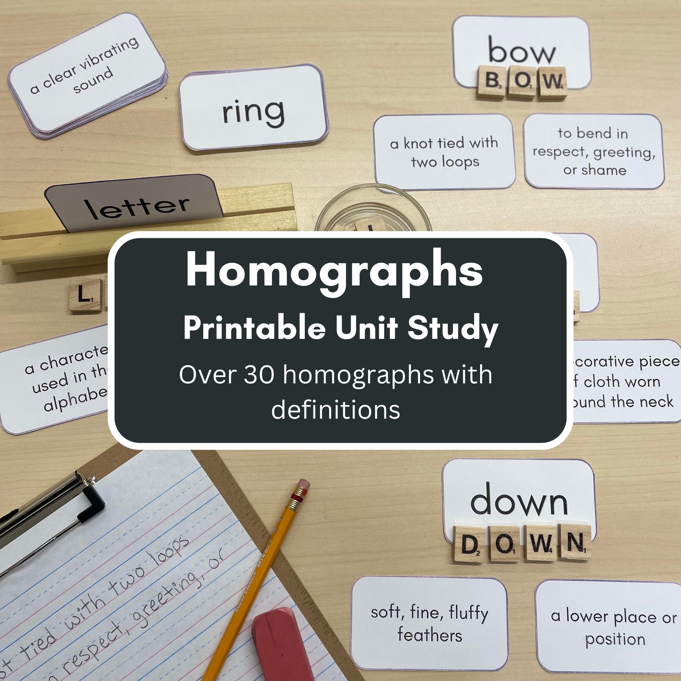 Homographs Printable Unit Study - Etsy