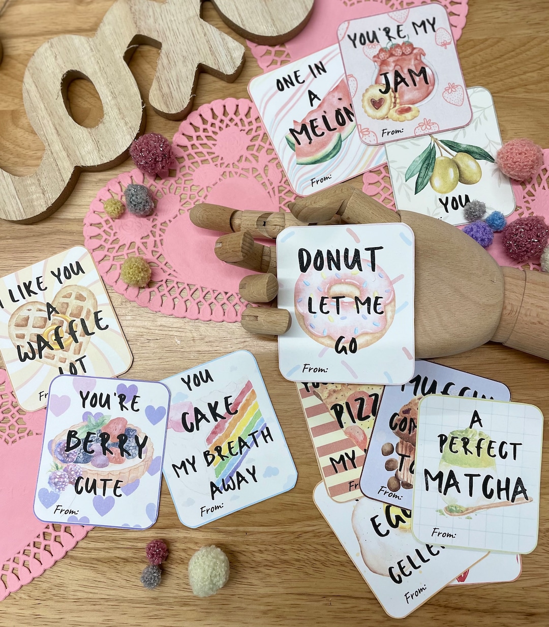 18 Printable Valentine's Day Cards Food Puns - Etsy