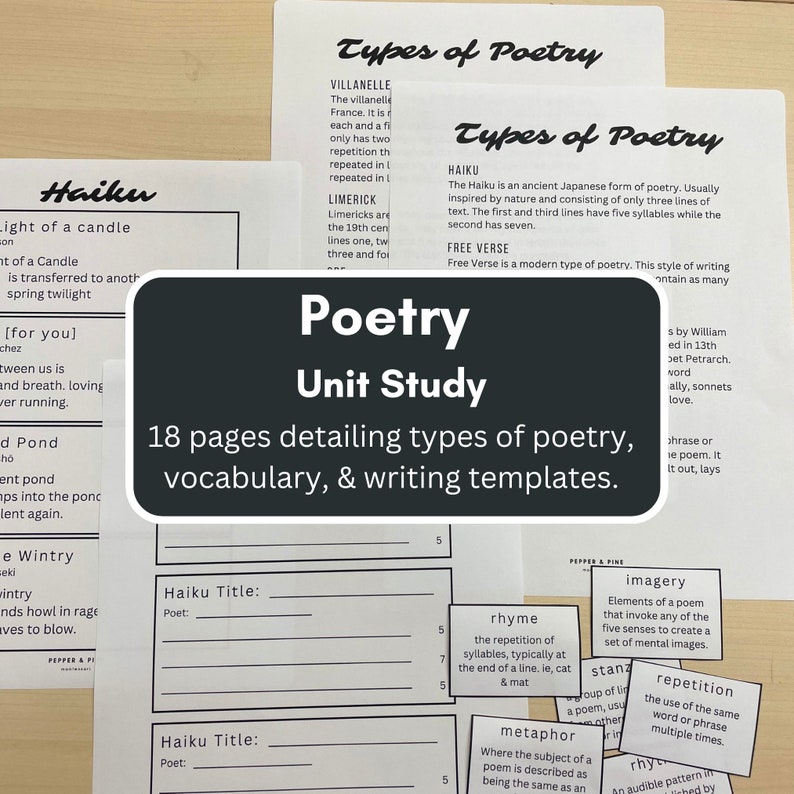 Poetry Unit Study - Etsy