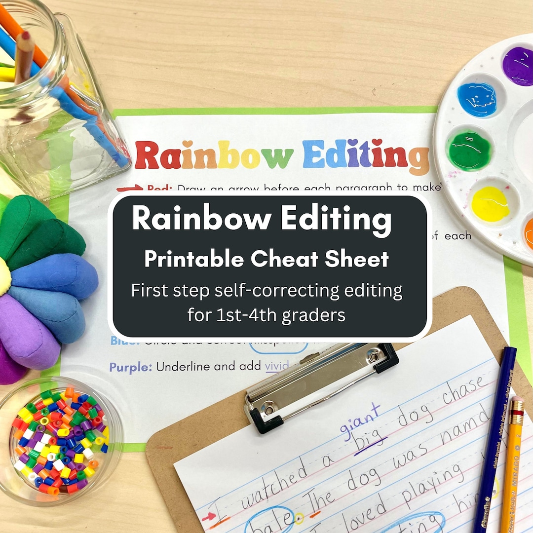 Rainbow Editing Printable Instructions - Etsy