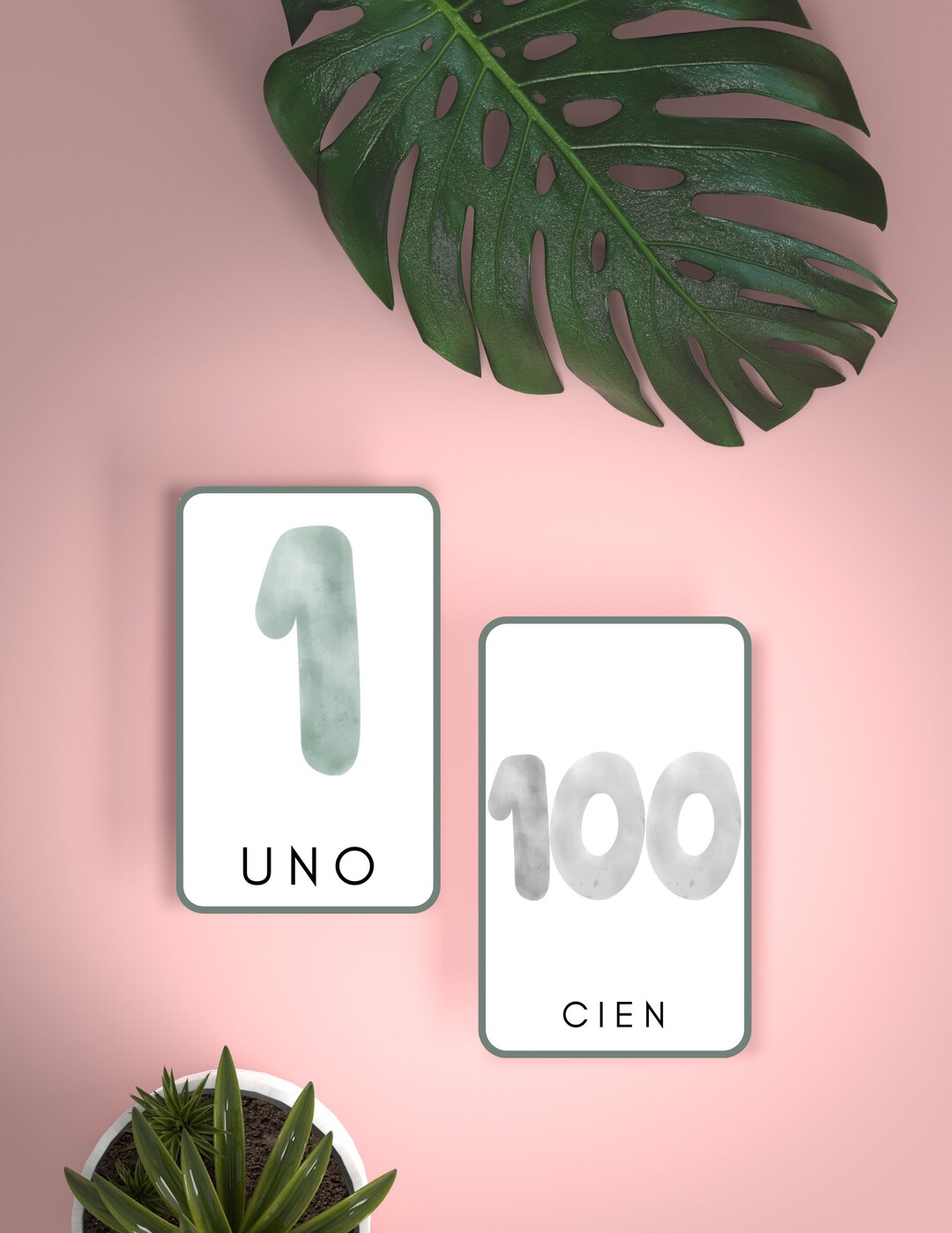 Spanish Number Cards 1-100 - Etsy