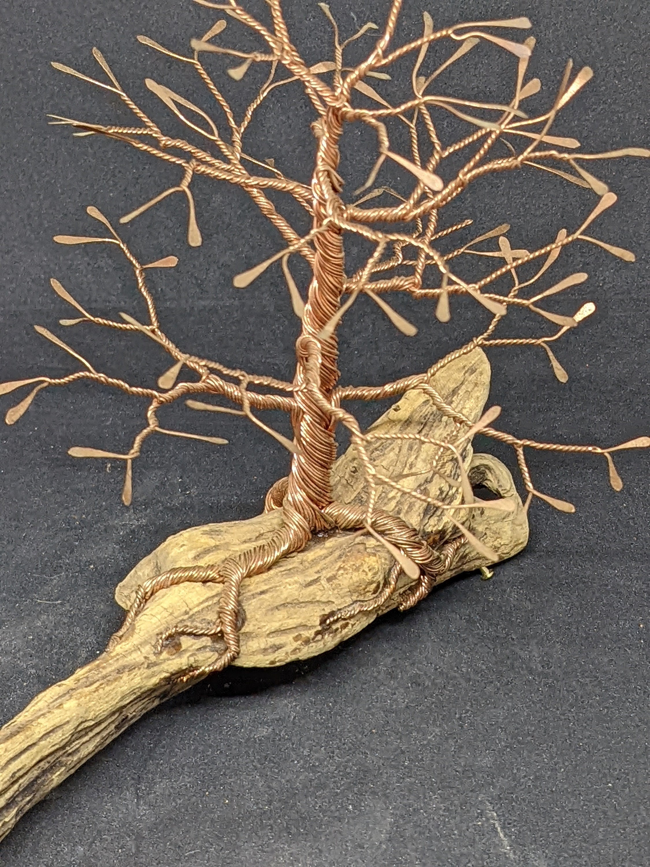 Small Copper Wire Tree on Driftwood - Etsy