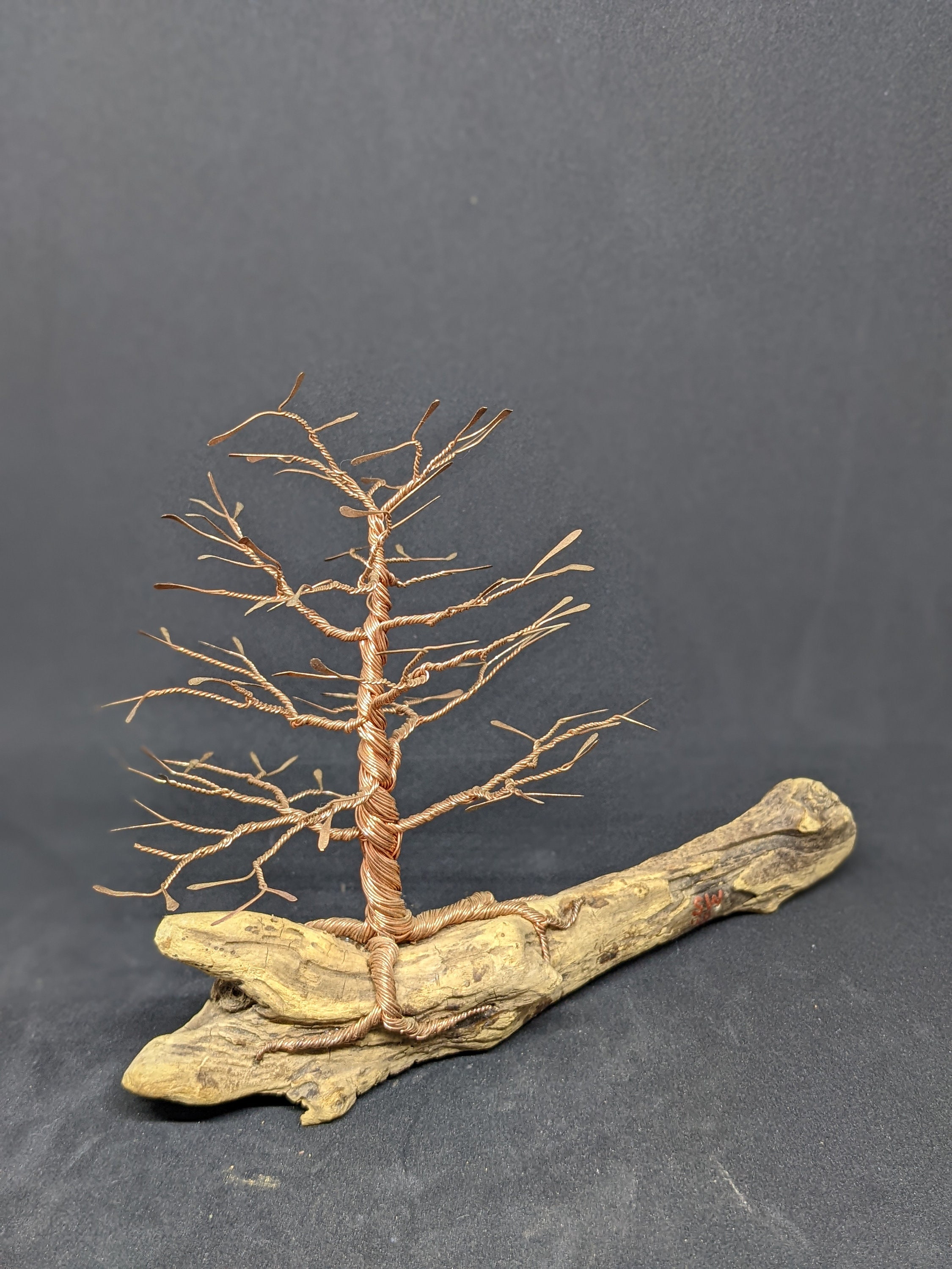 Small Copper Wire Tree on Driftwood - Etsy