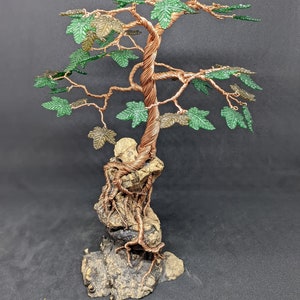 Copper Wire Tree With Green Leaves on Root - Etsy