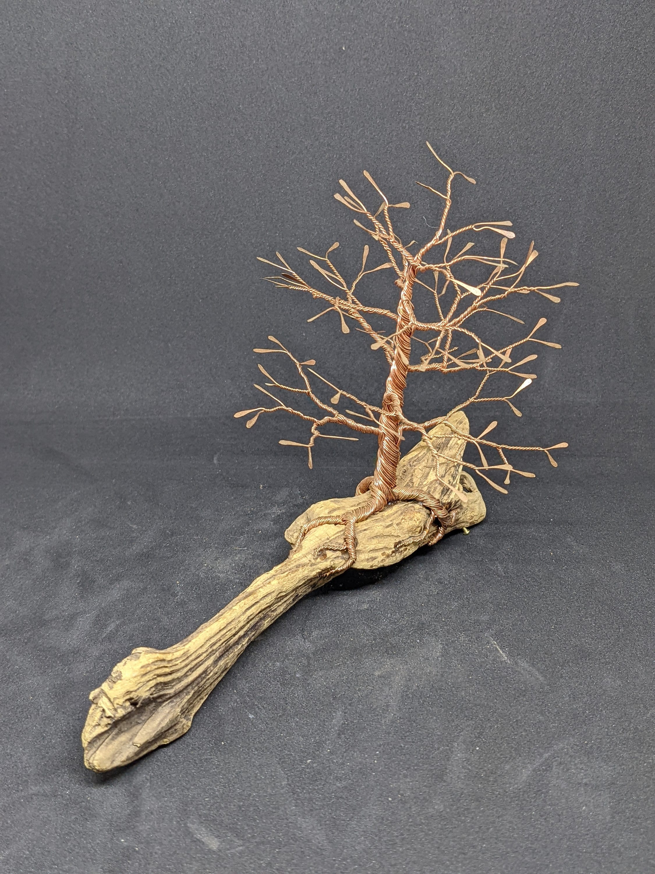 Small Copper Wire Tree on Driftwood - Etsy