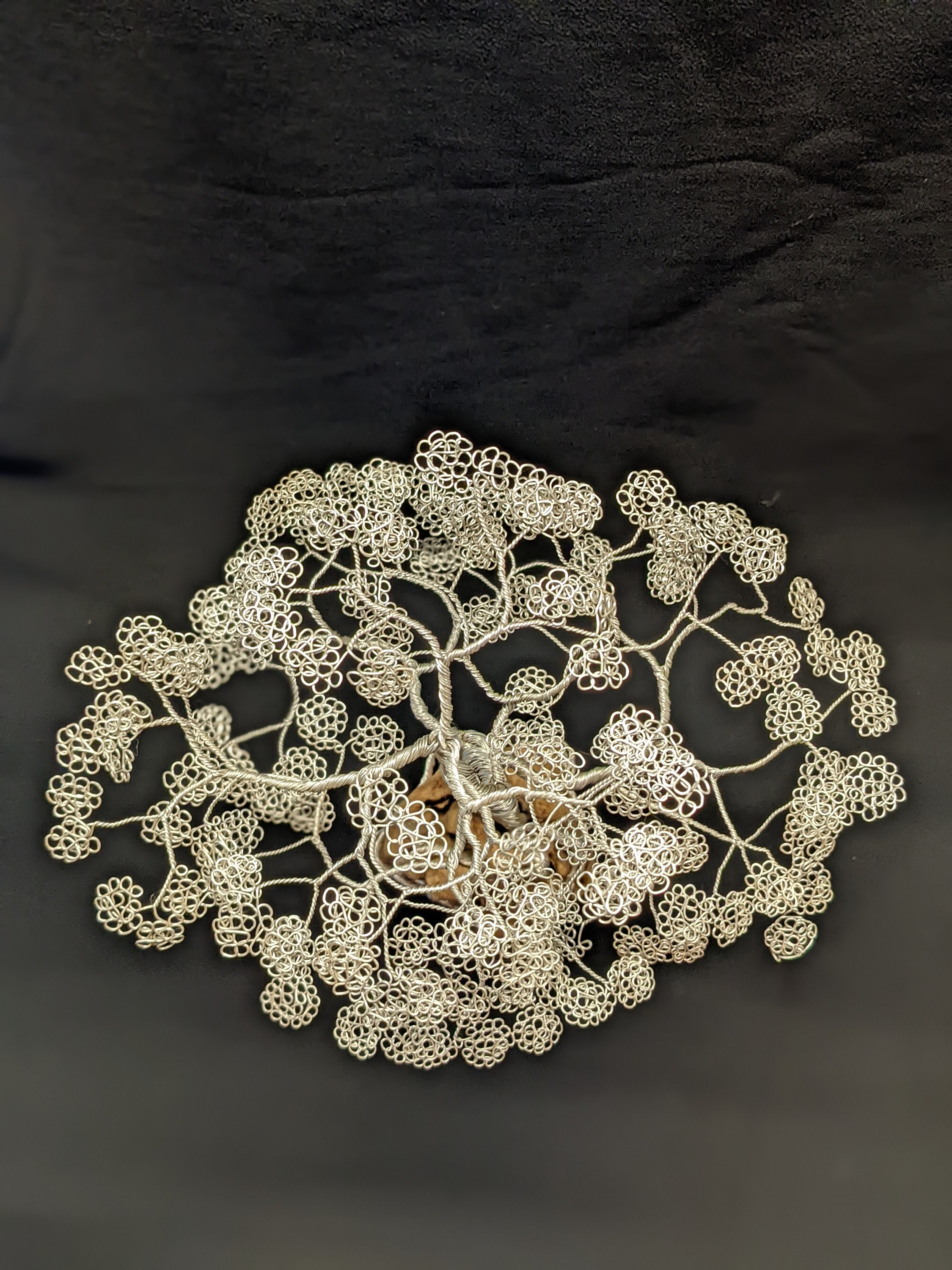 Large Silver Wire Tree on Driftwood Stand - Etsy