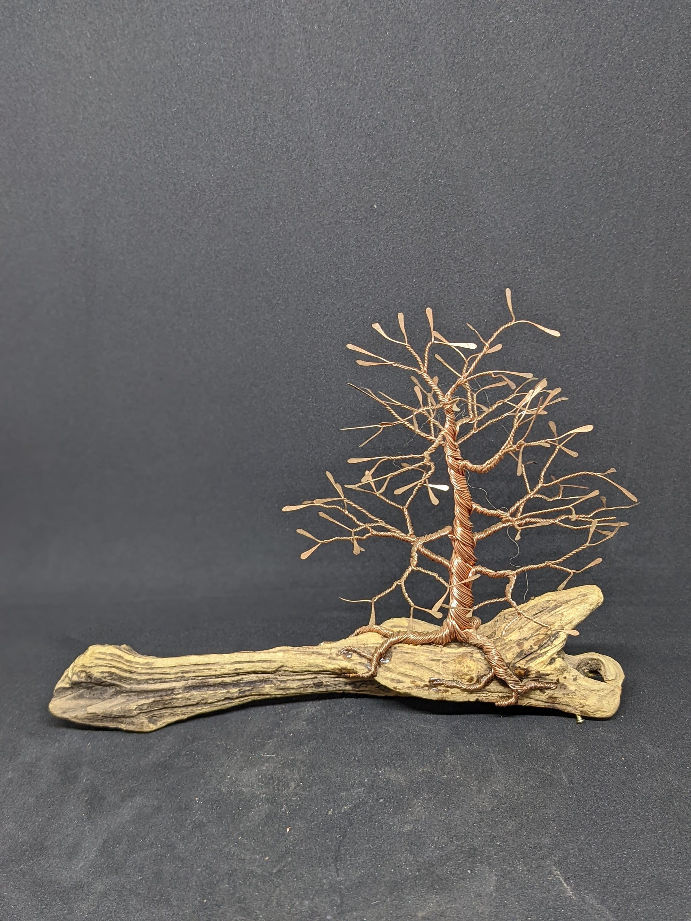 Small Copper Wire Tree on Driftwood - Etsy