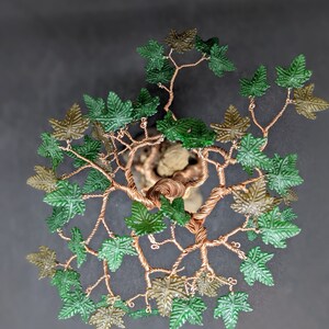 Copper Wire Tree With Green Leaves on Root - Etsy