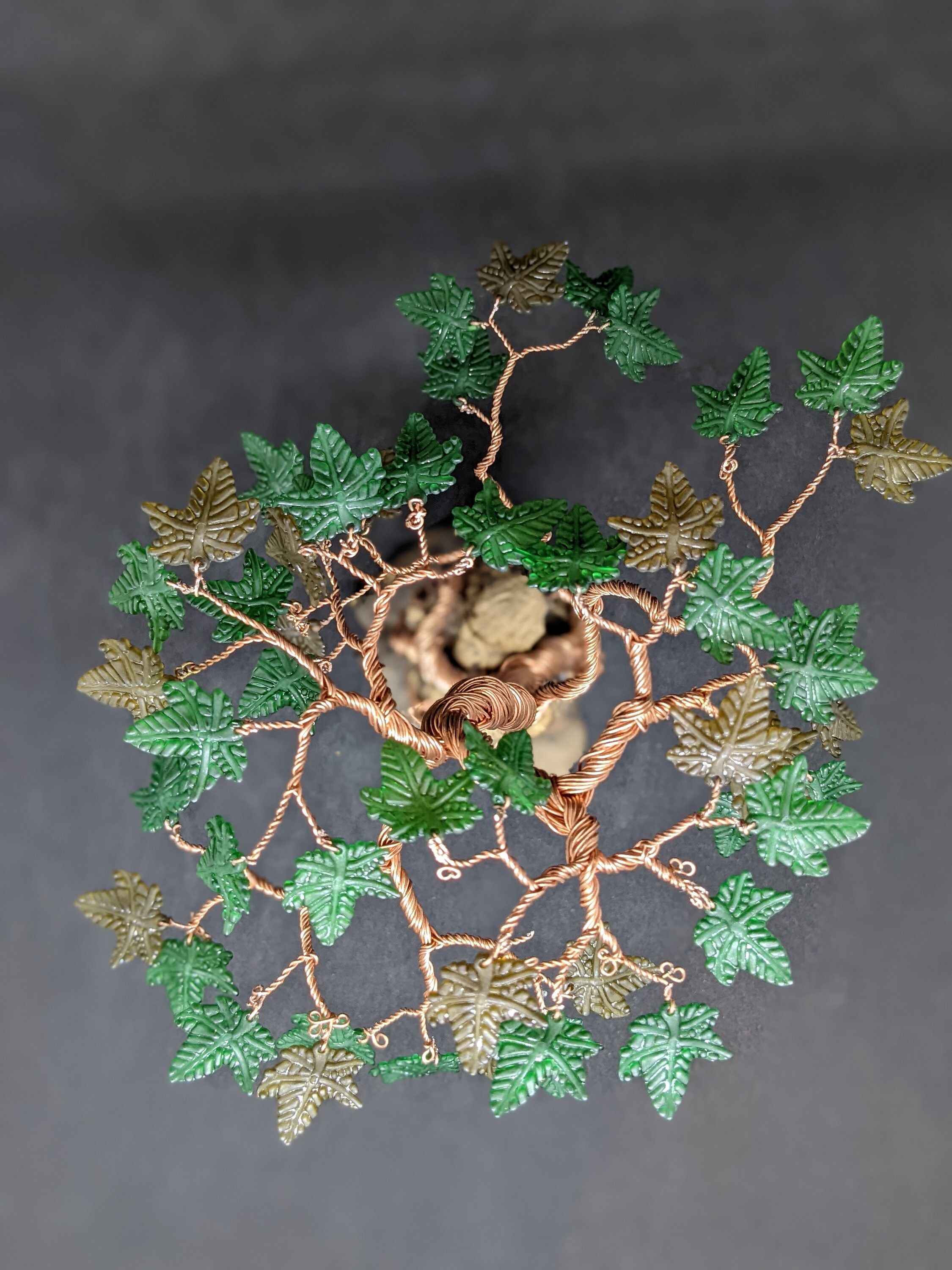 Copper Wire Tree With Green Leaves on Root - Etsy