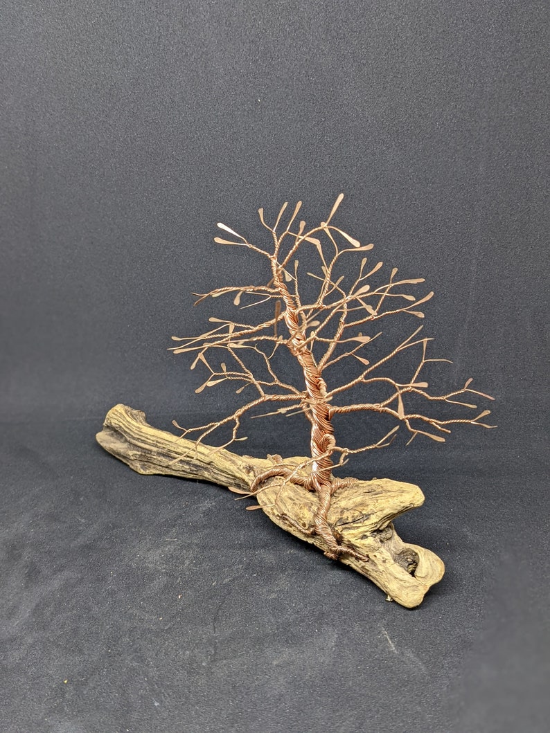 Small Copper Wire Tree on Driftwood - Etsy