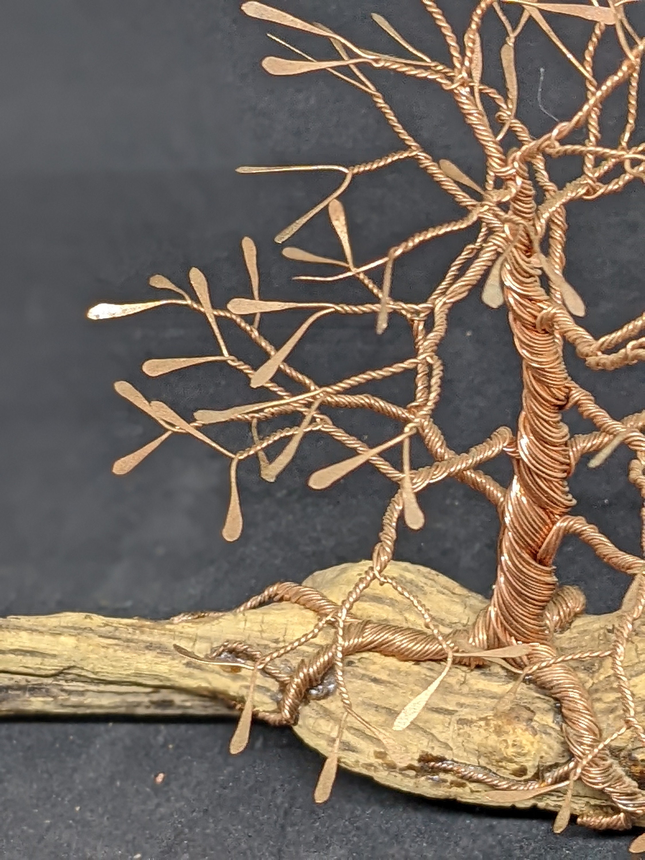 Small Copper Wire Tree on Driftwood - Etsy