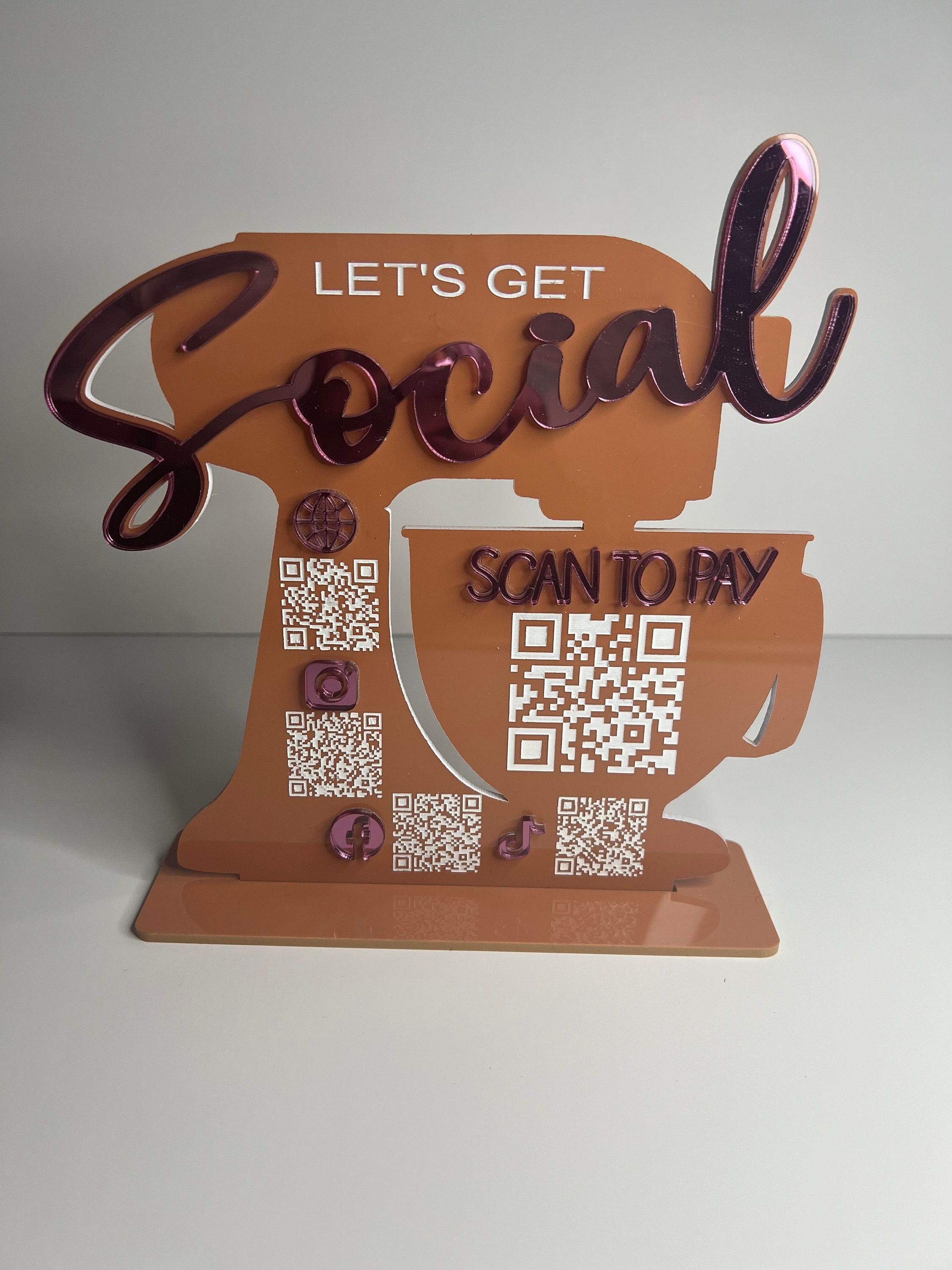 QR Code Custom Sign Multi QR Code Business Social Media Sign Payment ...