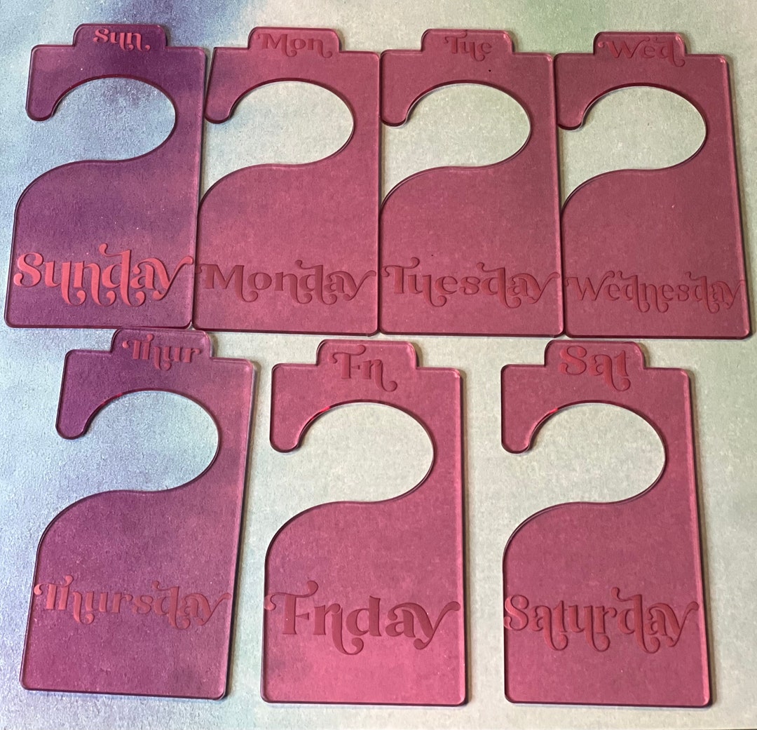 Acrylic Wardrobe Dividers, Outfit Organizer, 7 Days of the Week Hanger ...