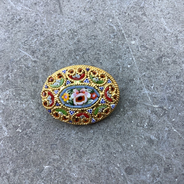 Micro Mosaic Brooch - Etsy