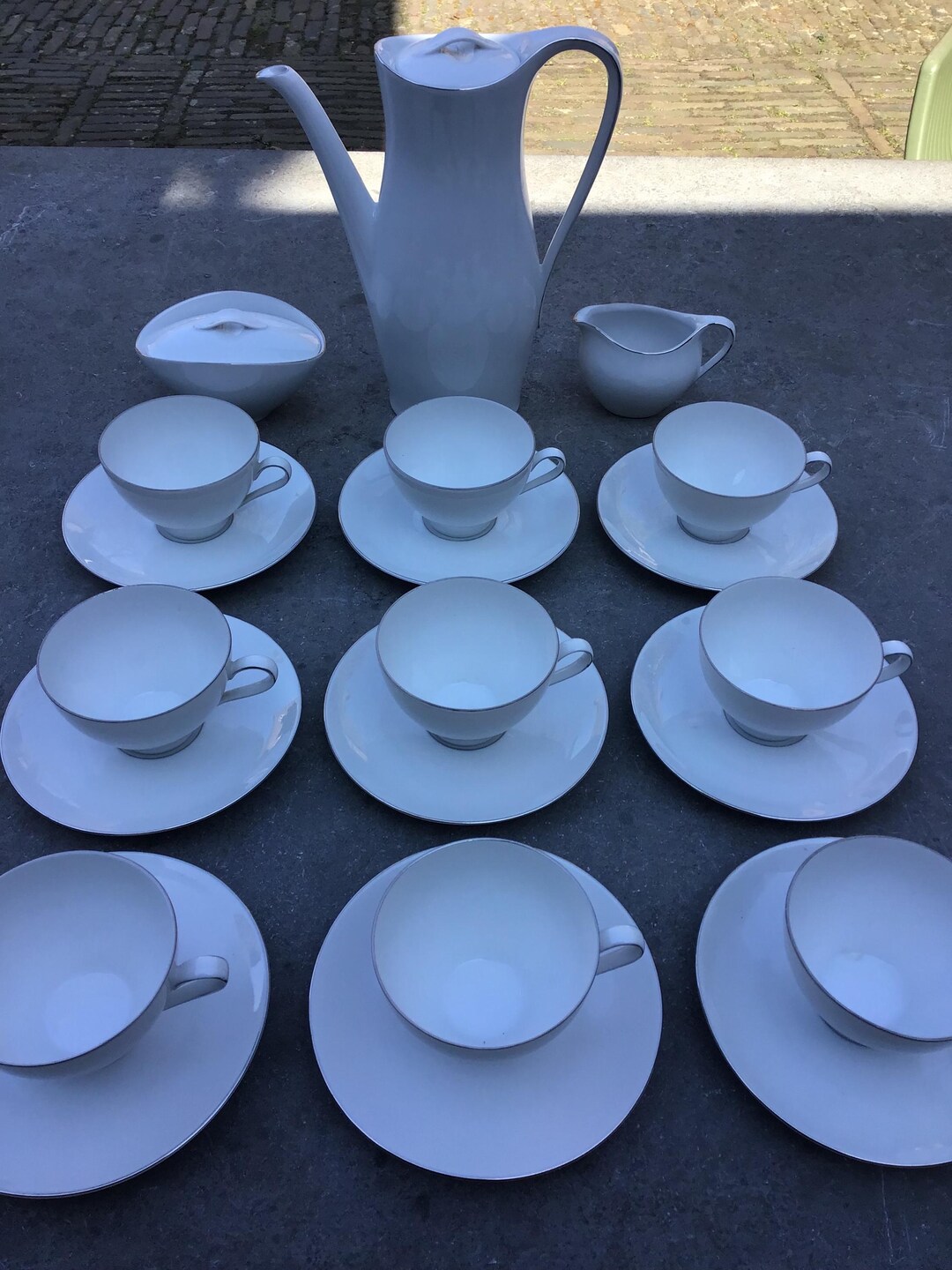 Andries Dirk Copier Coffee Set With 9 Cups and Saucers, Coffee Pot ...