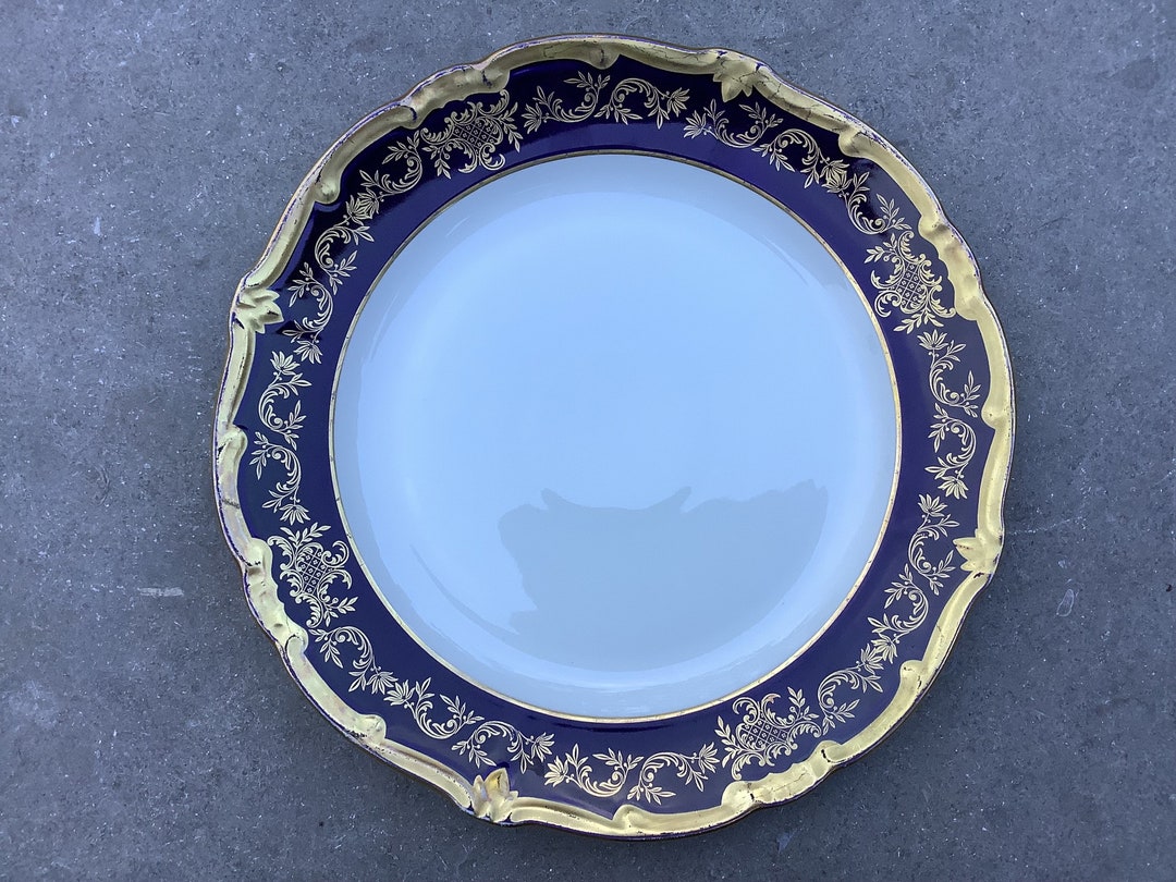 Weimar Porcelain Katharina Large Plate 30 Cm. White Cobalt Gold. - Etsy